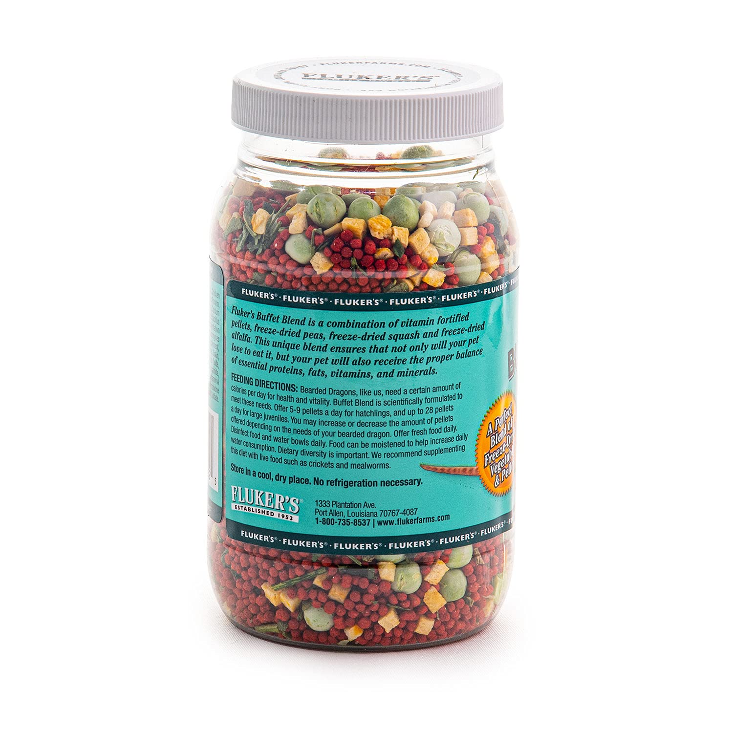 Flukers 1 Piece Juvenile Bearded Dragon Veggie Variety Diet, 5 oz
