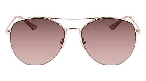 Calvin Klein Women's CK20121S Pilot Sunglasses, Rose Gold, 57/17/140