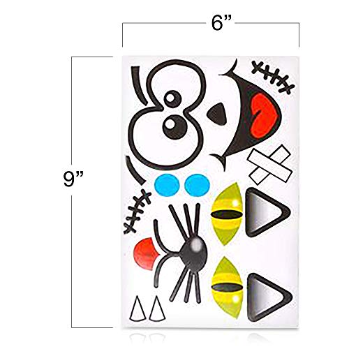 ArtCreativity Halloween Pumpkin Decorating Stickers - 24 Large Sheets - Jack-o-Lantern Decoration Kit - 52 Total Face Stickers - Cute Halloween Decor Idea - Treats, Gifts, and Crafts for Kids- 6" x 9"
