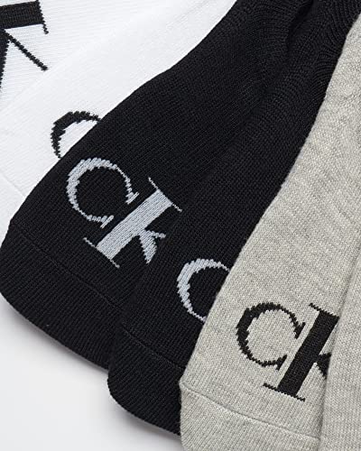 Calvin Klein Women's Socks - Comfort Cuff Sneaker Liner (6 Pack), Size 4-10, Grey Logo Assorted