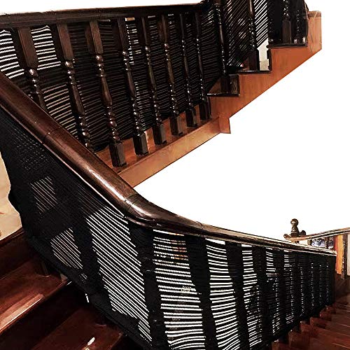 MAYbabe Netting- Banister Guard for Child, Safety Net, Rail Balcony Banister, Stair Net.Patios or Balcony Use.Safety for Indoor&Outdoor(10ft-Black-First Generation)