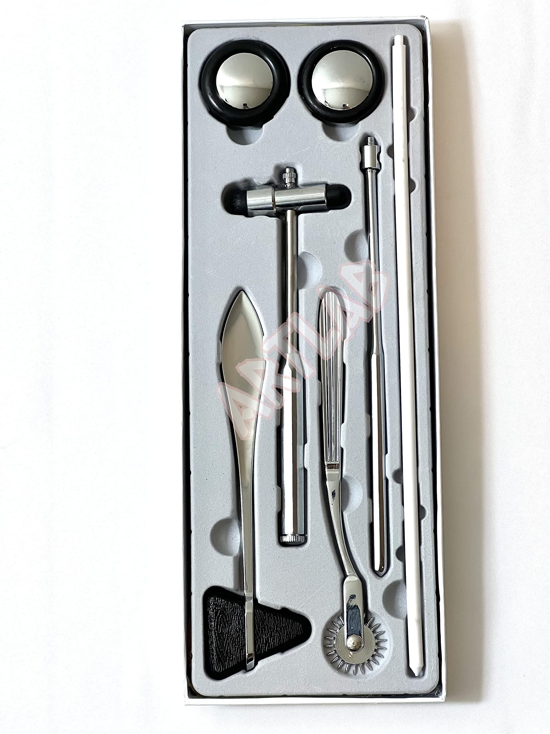 ArTLab-Neurological Percussion Set-Reflex Hammer Instrument Set, Includes Pinwheel, Babinski Hammer,Taylor Buck Hammer,Diagnostic Kit for Nurses,EMS,Students (Set of 7 Black)