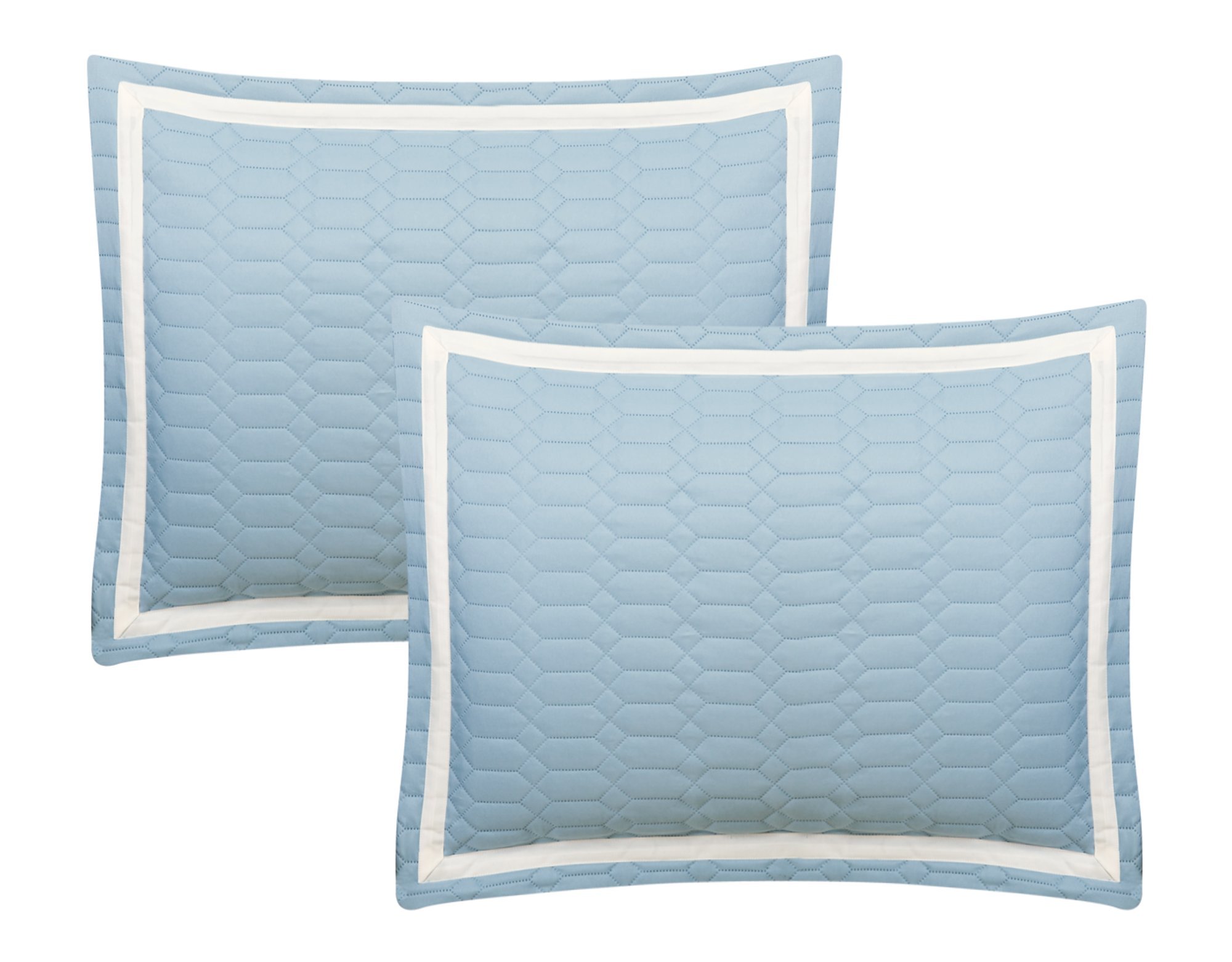Chic Home Faige 3 Piece Duvet Cover Set Hotel Collection Two Tone Banded Print Zipper Closure Bedding - Decorative Pillow Shams Included Queen Blue