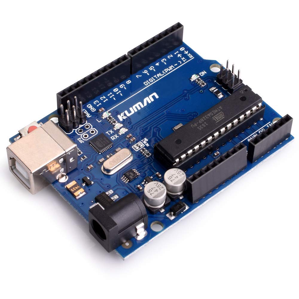 kuman CNC Shield Expansion Board V3.0 +UNO R3 Board + A4988 Stepper Motor Driver with Heatsink for Arduino Kits K75 (CNC Shield+UNO R3+Stepper Motor) (K75-CNC-UK), Red Blue