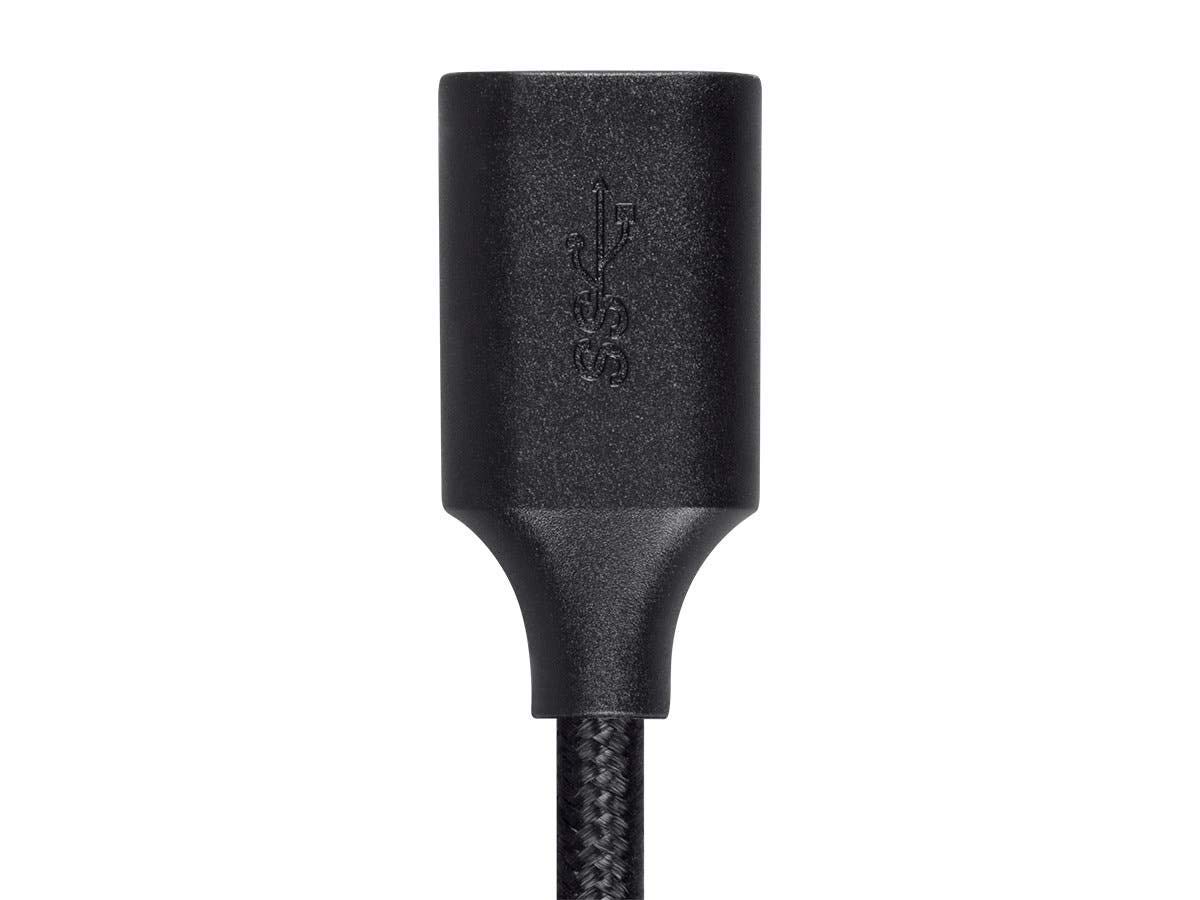 Monoprice USB 3.0 Premium Extension Cable - Type-A Male to Type-A Female, Braided Nylon Jacket, 3 Feet, Black