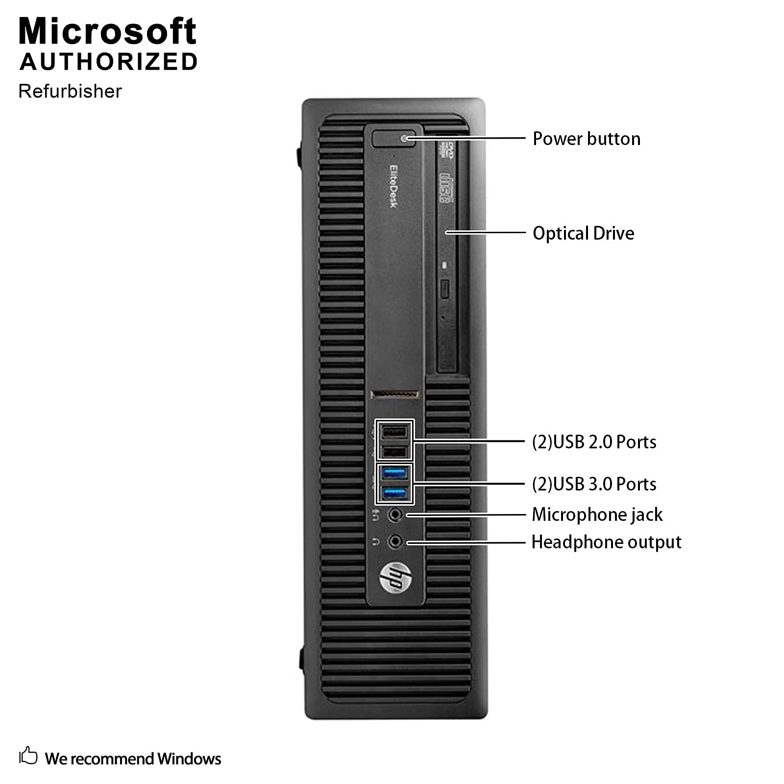 HP ProDesk 600 G1 Small Form Factor Desktop PC, Intel Quad Core i5-4570 up to 3.6GHz, 16G DDR3, 1T, WiFi, BT 4.0, DVD, Windows 10 64 Bit-Multi-Language Supports English/Spanish/French(Renewed)