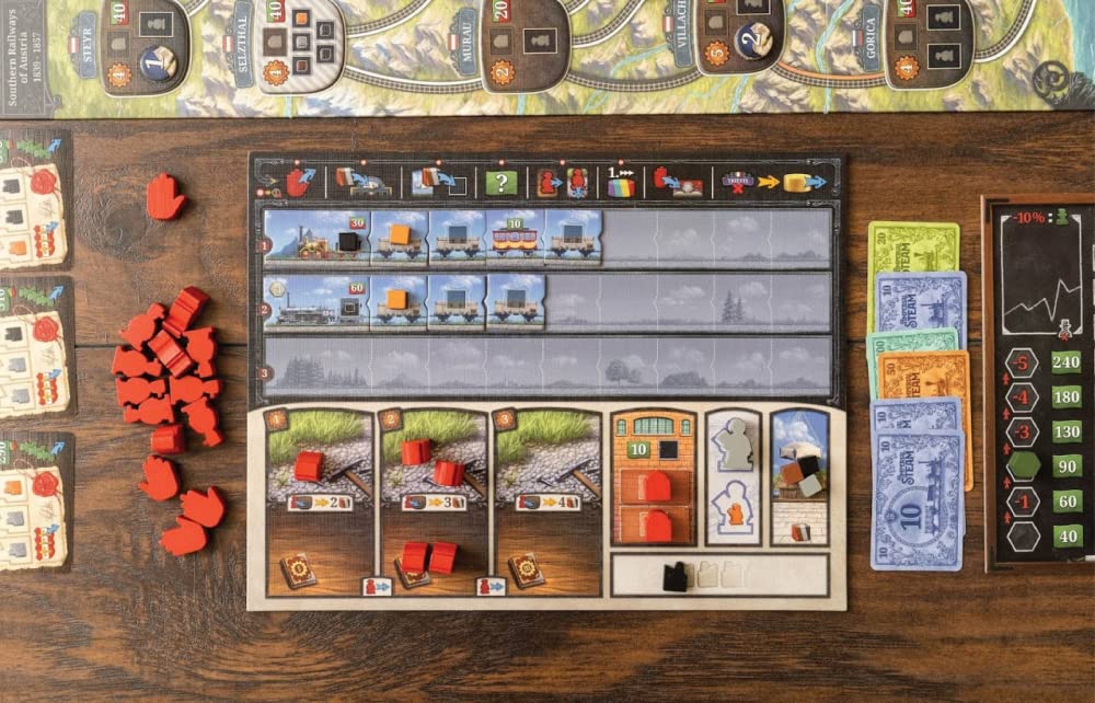 Capstone Games: Imperial Steam, Strategy Board Game, Plan, Build and Expand Your Railway Network, 2 to 5 Players, 120 Minute Play Time, Ages 15 and Up