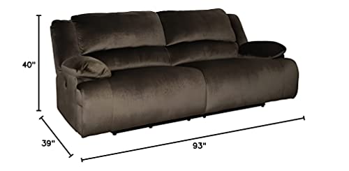 Signature Design by Ashley Contemporary 2 Seat Reclining 1, Power Sofa, Dark Brown