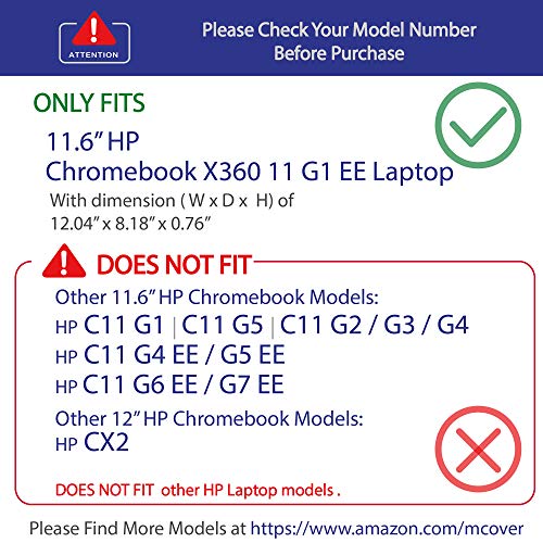 mCover Hard Shell Case for 11.6" HP Chromebook X360 11 G1 EE laptops (NOT Compatible with HP C11 G4EE / G5EE / G6EE) (HP CX360 11 G1EE Clear)