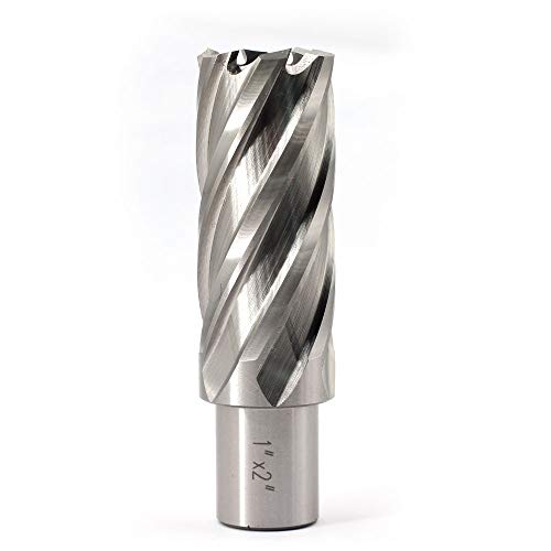 Annular Cutter JESTUOUS 3/4 Inch Weldon Shank 1 Cutting Diameter 2 Cutting Depth with Two-Flat HSS Kit for Magnetic Drill Press,1 Piece