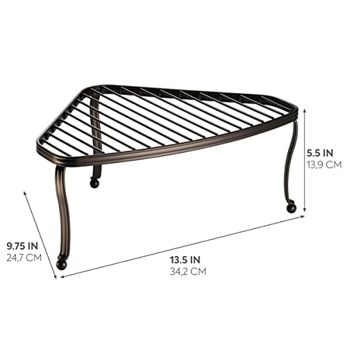 iDesign York Lyra Free Standing Corner Storage Shelf for Kitchen Countertop, Pantry, Cabinet - Bronze 13.5" x 9.75" x 5.5"
