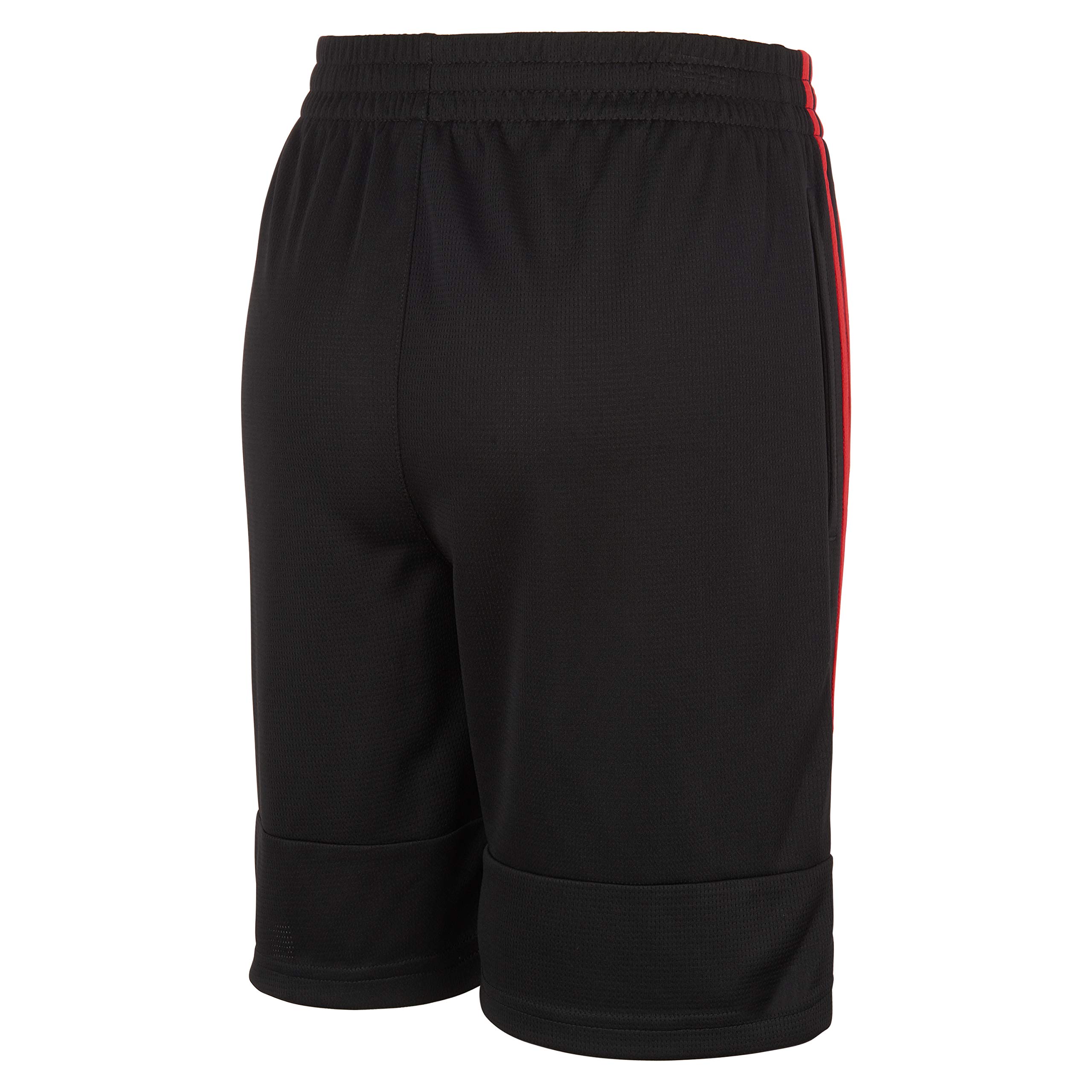 adidas boys Clashing 3-stripes Shorts, Black With Vivid Red, 8-15 Years US