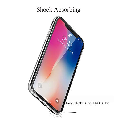 Unov Case Compatible with iPhone Xs Max Case Clear with Design Slim Protective Soft TPU Bumper Embossed Pattern Protective 6.5 Inch (Flower Bouquet)
