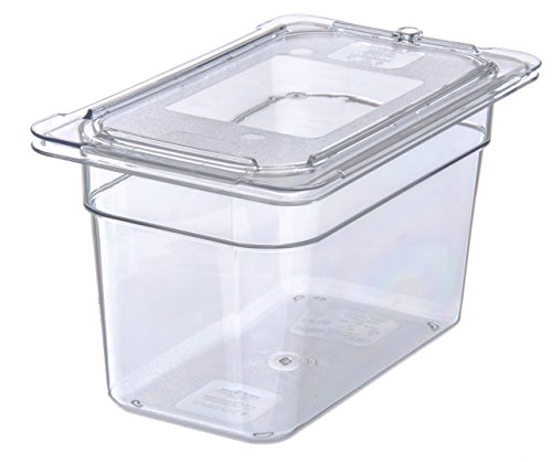 Carlisle FoodService Products Plastic Food Pan 1/4 Size 6 Inches Deep Clear (Pack of 6)