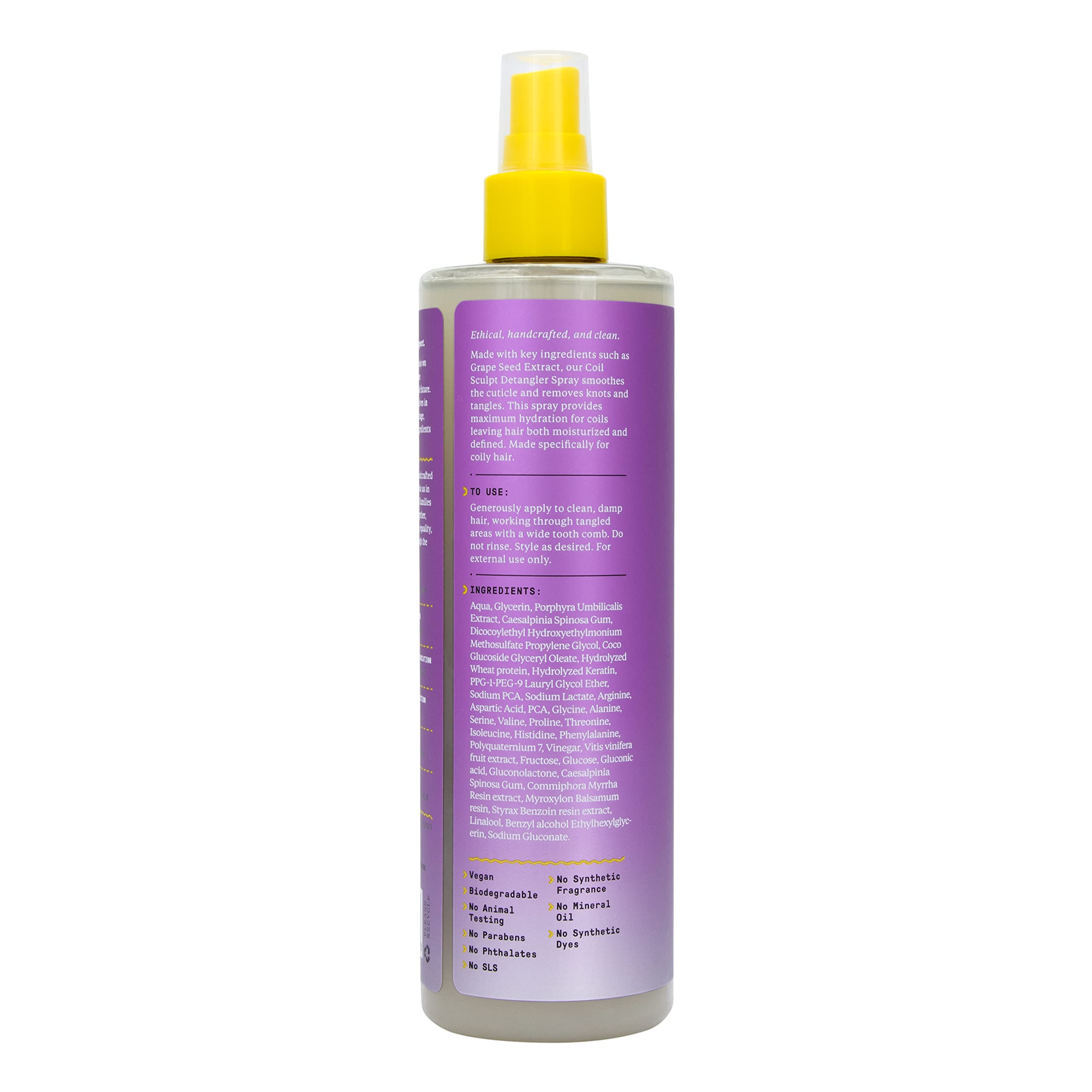 Alaffia Hair Care, Beautiful Curls Detangling Spray, Thick & Curly Hair Products, Shea Butter and Grape Seed Extract for Maximum Hydration in a Leave in Conditioner, 12 Fl Oz