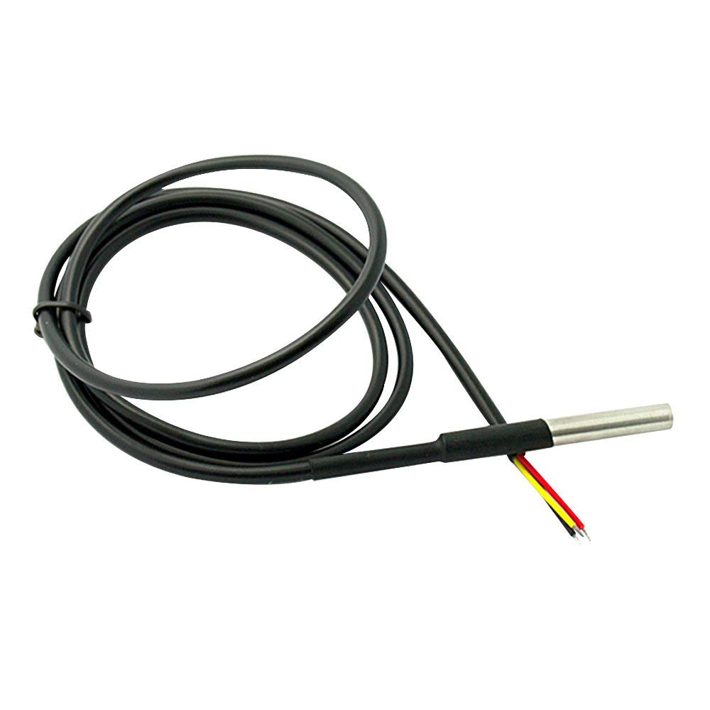 Aideepen 5PCS DS18B20 Waterproof Temperature Sensor Digital Thermal Temp Stainless Steel Tube Probe 3 Meter Cable