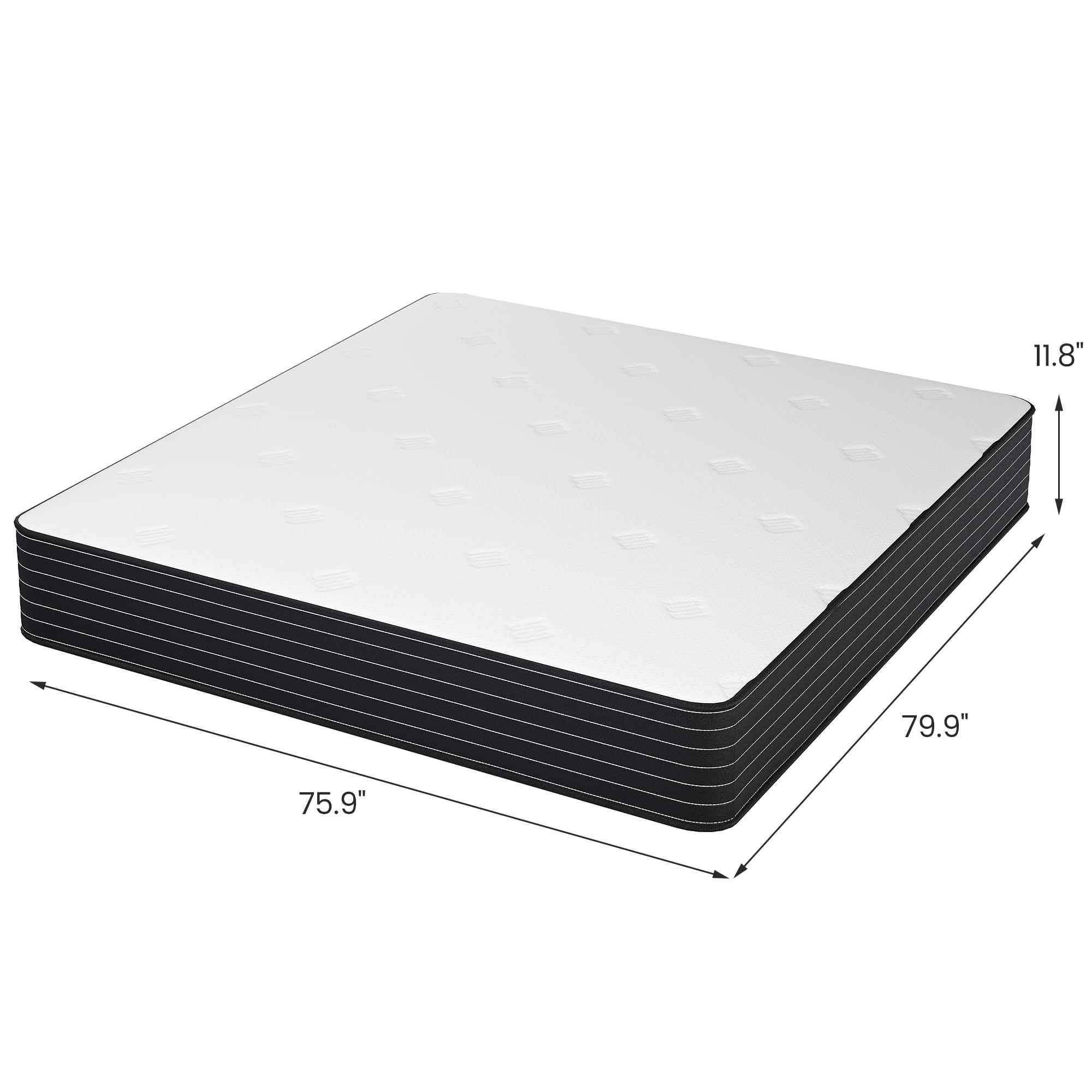 anwickjeff ๐ญ๐ฎ'' ๐๐ถ๐ป๐ด ๐๐ถ๐๐ฒ ๐ ๐ฎ๐๐๐ฟ๐ฒ๐๐, New Memory Foam Hybrid King Mattresses in a Box,Individual Pocket Spring Breathable Comfortable for Sleep Supportive and Pressure Relief