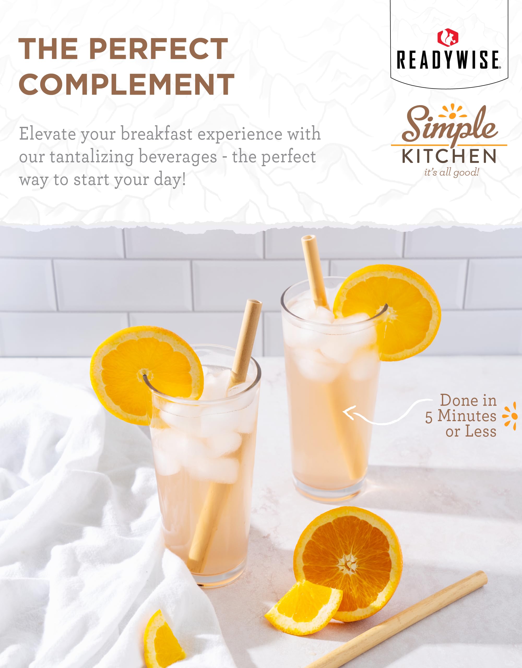 READYWISE - Simple Kitchen, Orange Drink Mix, 86 Servings, Healthy, Powdered Drink Mix, Healthy Drinks, Emergency Food Supply, 10 Can