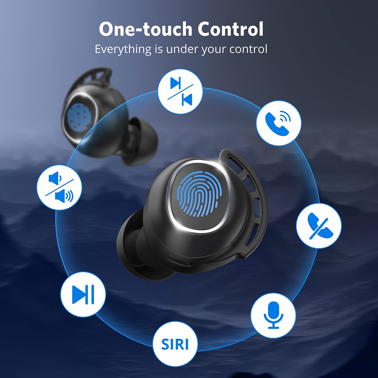 AMINY Bluetooth 5.3 Headphones True Wireless Earbuds 25H Playback1