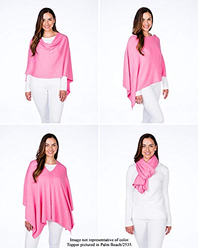 Caroline Grace by Alashan Lightweight & Super Soft Cashmere Blend Poncho - Great Gift Item! 95% Cotton/5% Cashmere Blend - One Size Fit - Black (Ebony)