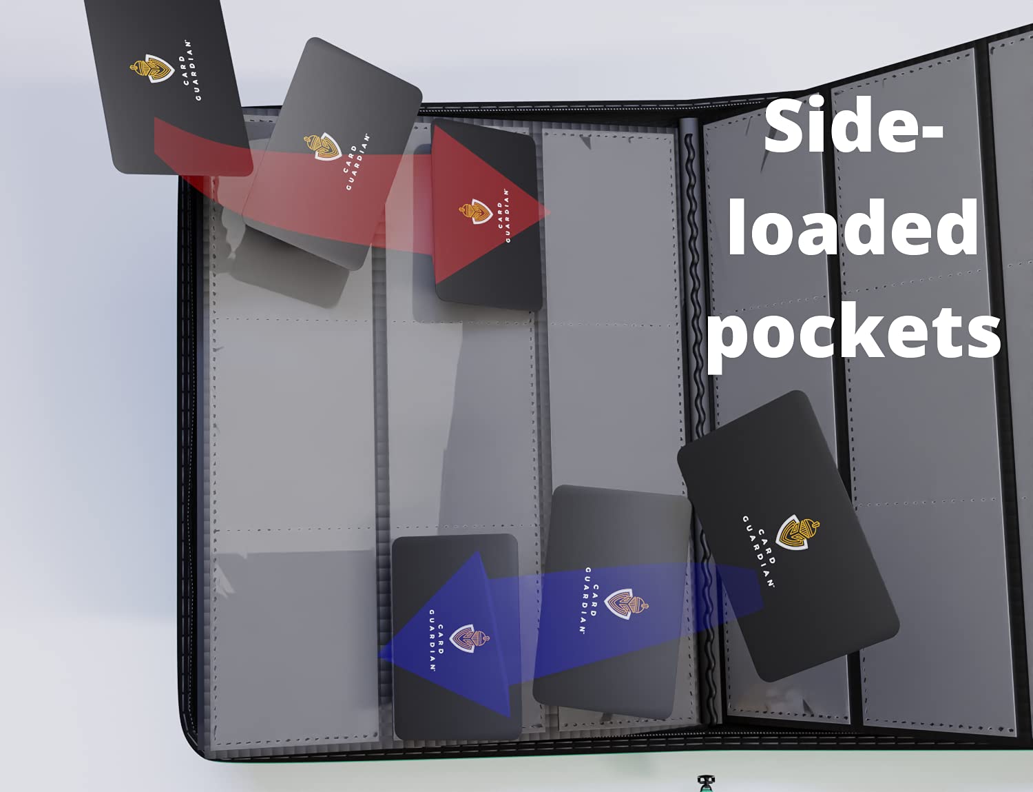 Card Guardian - 9 Pocket Premium+ Binder with Zipper for 504 Cards - Side Loading Pockets for Trading Card Games TCG (Green)
