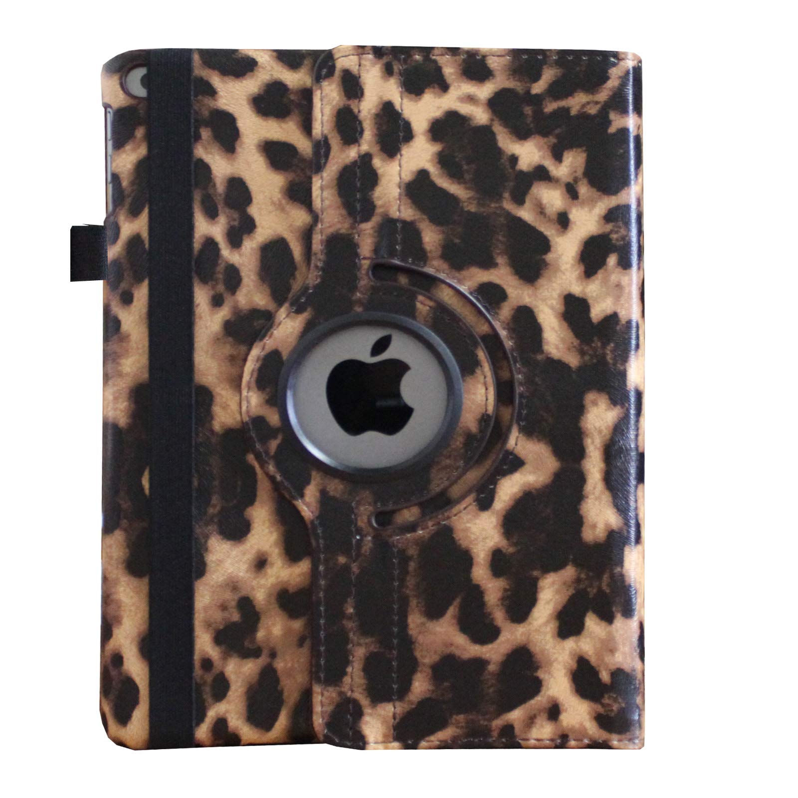 JYtrend Smart Case for iPad 5th / 6th Generation (9.7") with Pencil Holder, Rotating Stand Magnetic Auto Wake Up/Sleep Cover for 2017/2018 iPad 9.7 Model A1893 A1954 A1822 A1823 (Leopard)