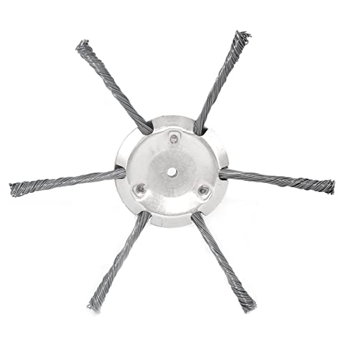 BGTOOL Cordless Steel Wire Wheel 6 Teeth Trimmer Head Weed Brush Lawn Mower Grass Weed Eater Trimmer Brush Head for Lithium Strimmer