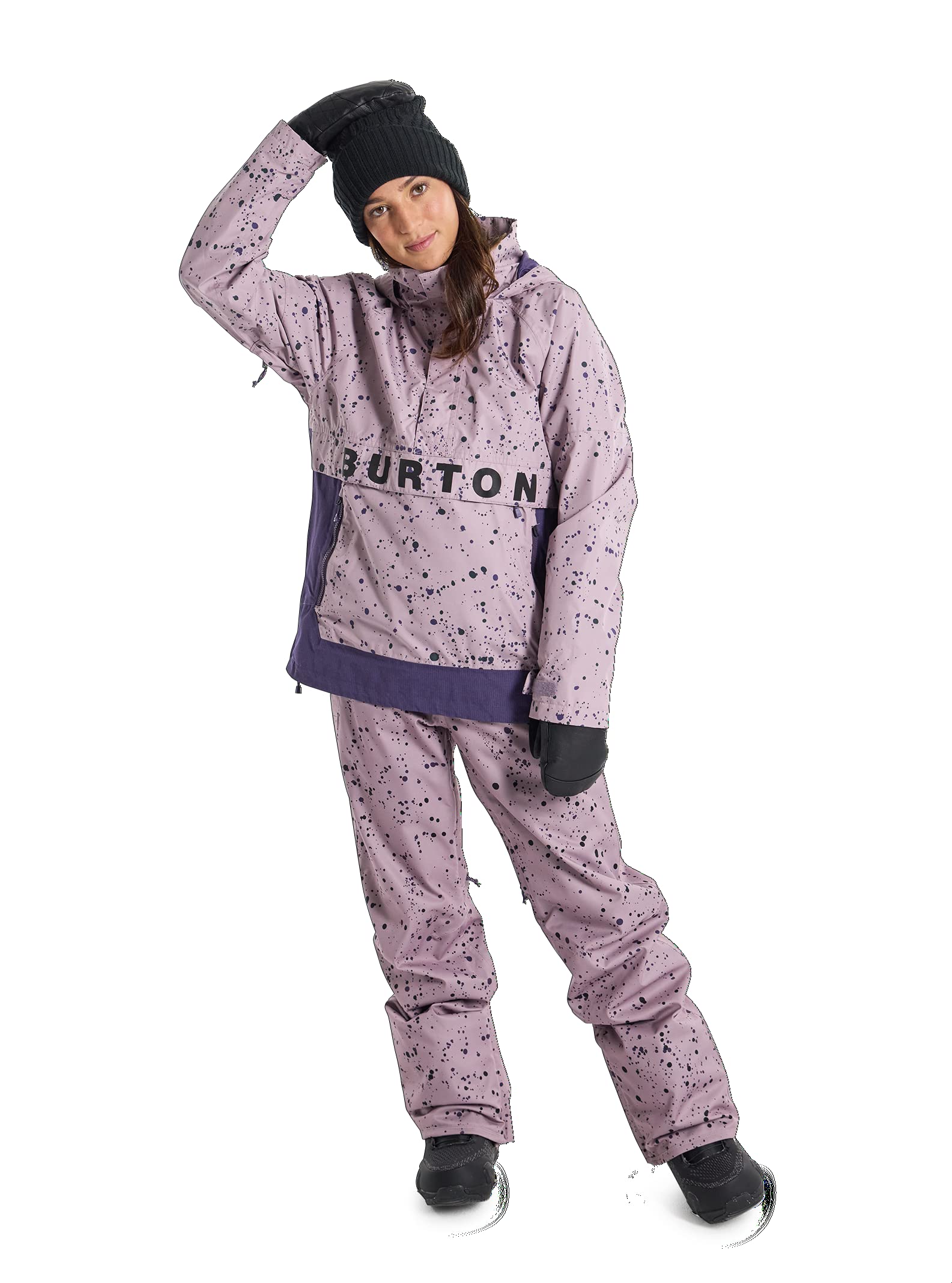 Burton Women's Standard Frostner 2L Anorak Jacket, Elderberry Spatter/Violet Halo, X-Small