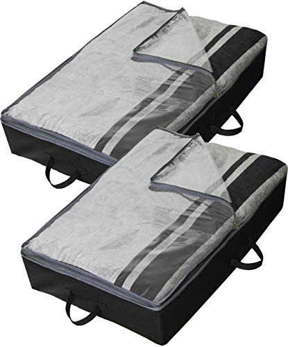 Simple Houseware 2 Pack Under Bed Storage Bin, Black