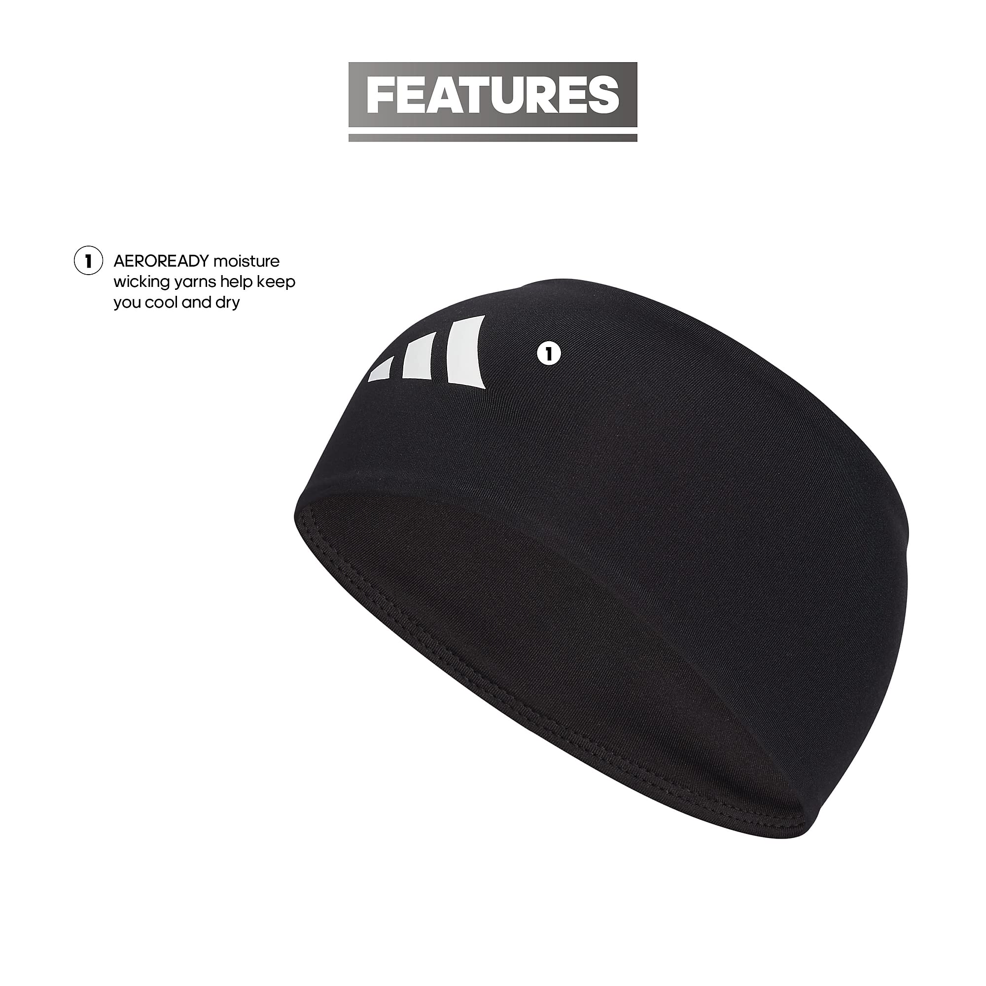 adidas Football Skull Wrap Headband, Black, One Size