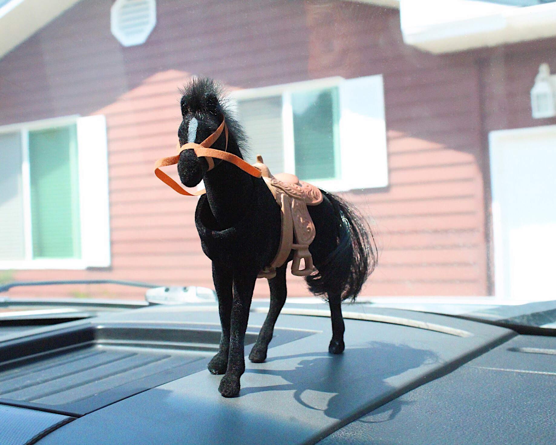 Batty Bargains Regal Bobblehead Horse with Auto Dashboard Adhesive (Black)
