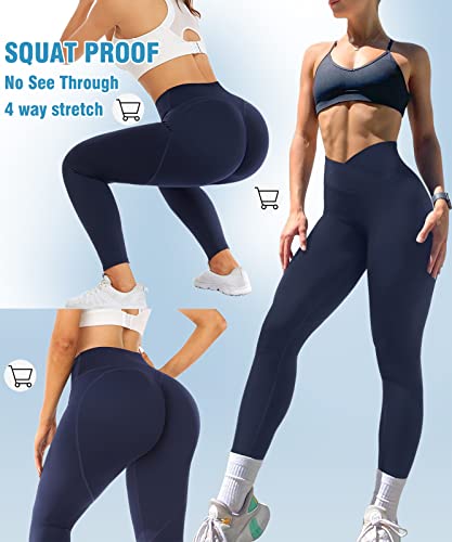 AIMILIA Women's High Waisted Butt Lifting Leggings Ruched Butt Seamless Booty Yoga Pants Tummy Control Sport Tights