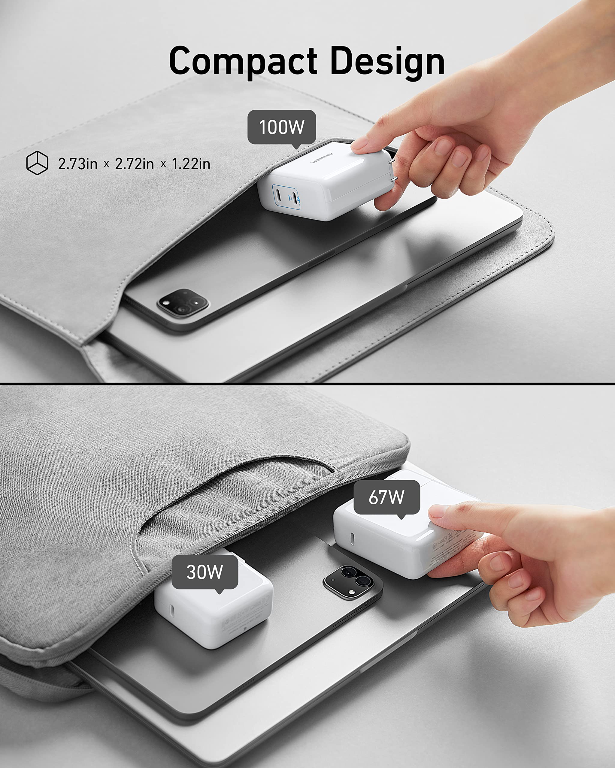 Anker 100W USB C, 2-Port Powerful Fast Compact Charger, USB C Cable, New Nylon USB C to USB C Cable (6ft, 2Pack), 60W(3A) USB C Charger Cable