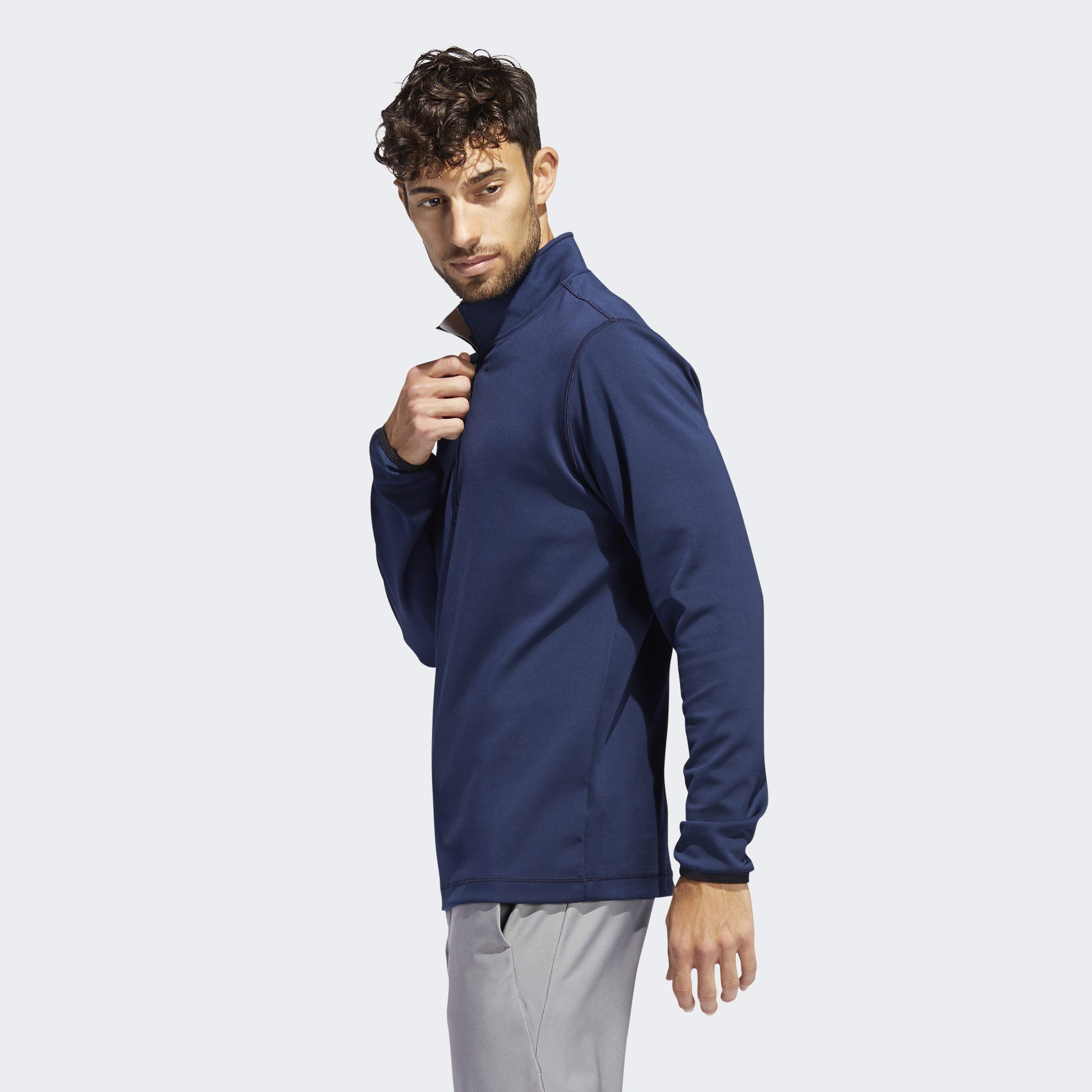 adidas Golf Men's 3-Stripe Midweight Layering Top, Collegiate Navy/White, X-Large