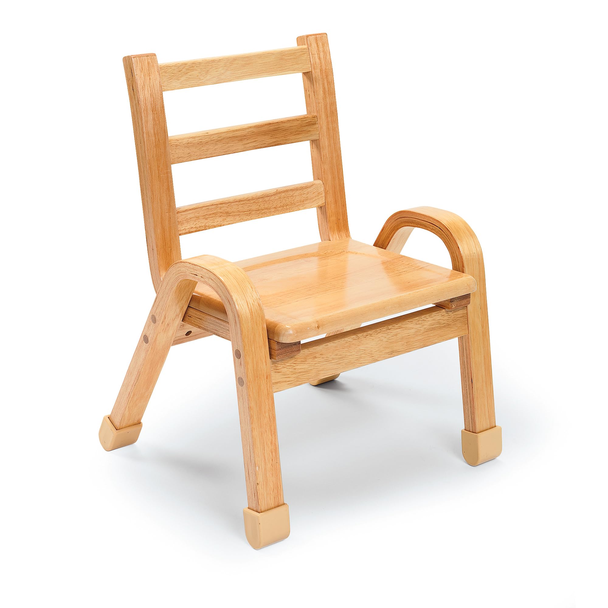 Children’s Factory 11"H NaturalWood Stackable Kids Chair, Hardwood Flexible Seating Classroom Furniture, Toddler Daycare Furniture