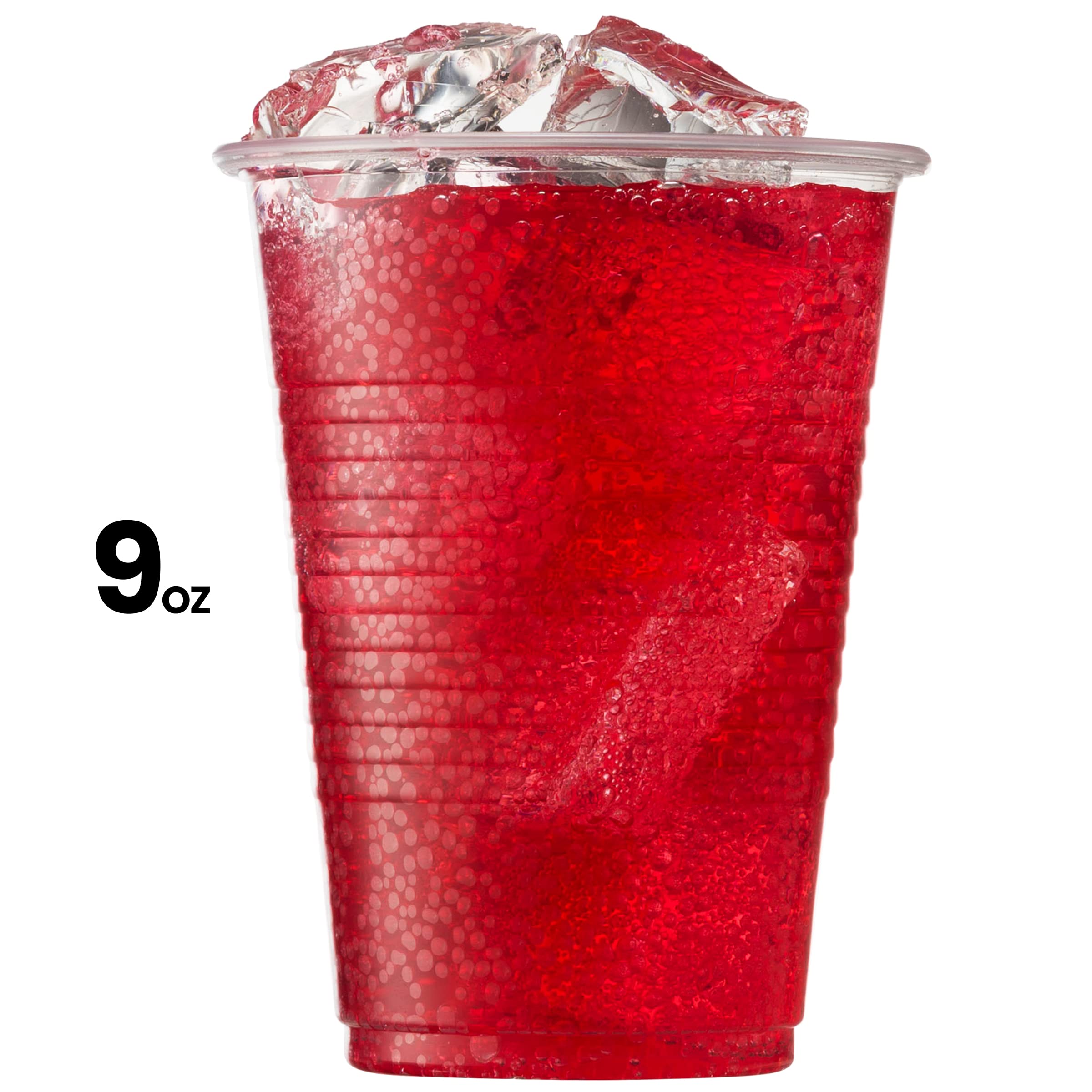 9 Oz Plastic Cups Disposable - (Pack of 320) Clear Party Drinking Cups, BPA-Free Everyday Transparent Plastic Cups in Bulk for Cold Water, Soda, Iced Tea, Juice or Any Occasion
