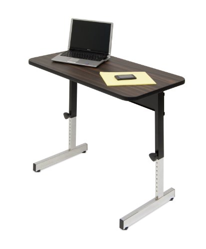 Calico Designs Adapta Height Adjustable Office Desk, All-Purpose Utility Table, Sit to Stand up Desk Home Computer Desk, 23" - 32" in Powder Coated Black Frame and 1" Thick Walnut Top, 36 Inch, Black/Walnut