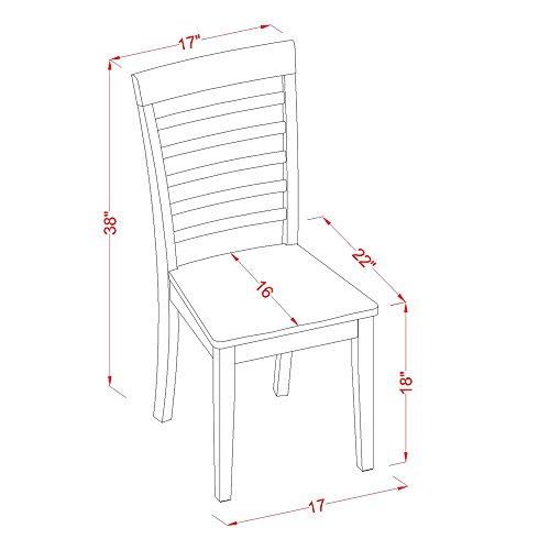 East West Furniture PSML6D-MAH-W Dining Set, 6-Piece