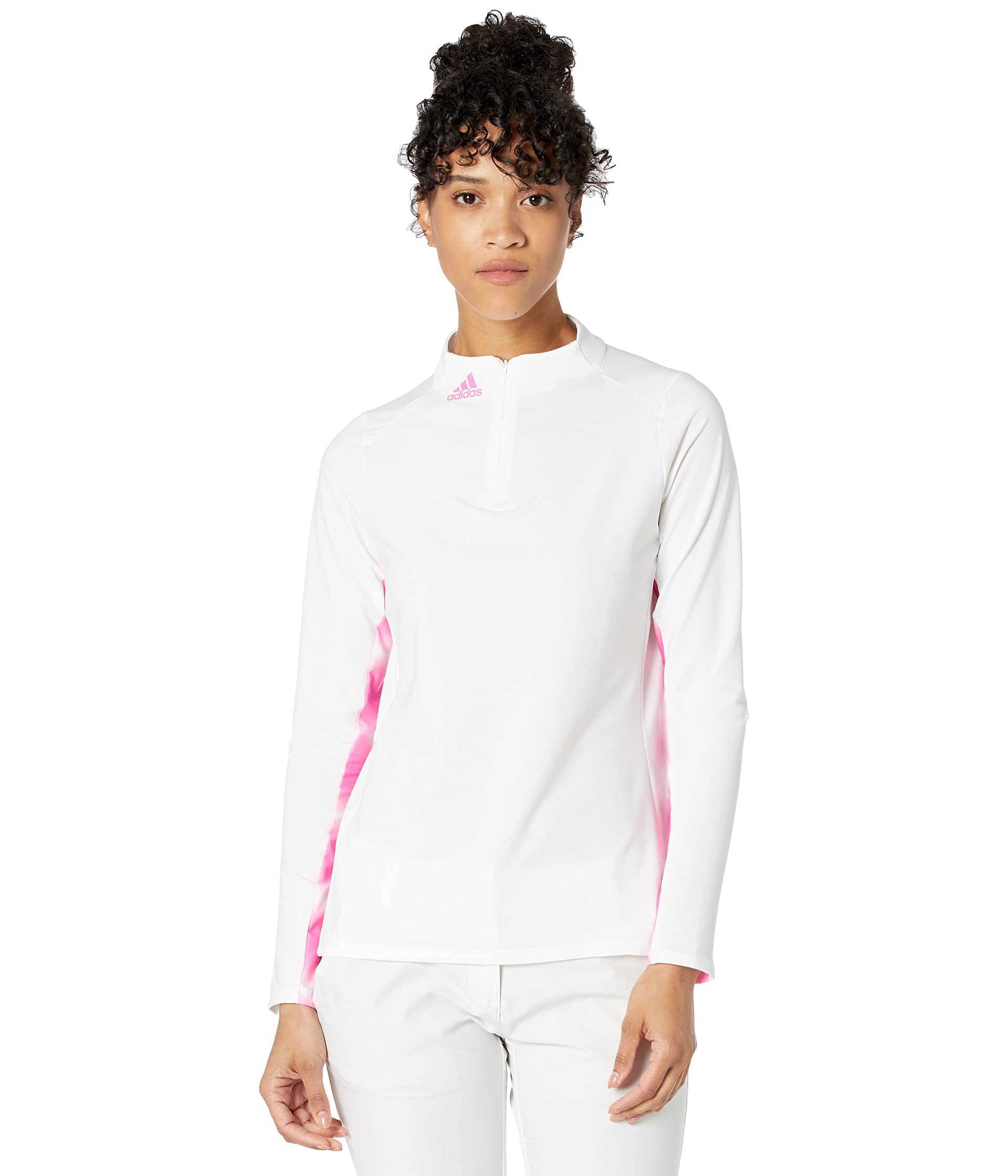adidas Golf Women's Heat.RDY Long Sleeve T-Shirt, White/Pink, Extra Large