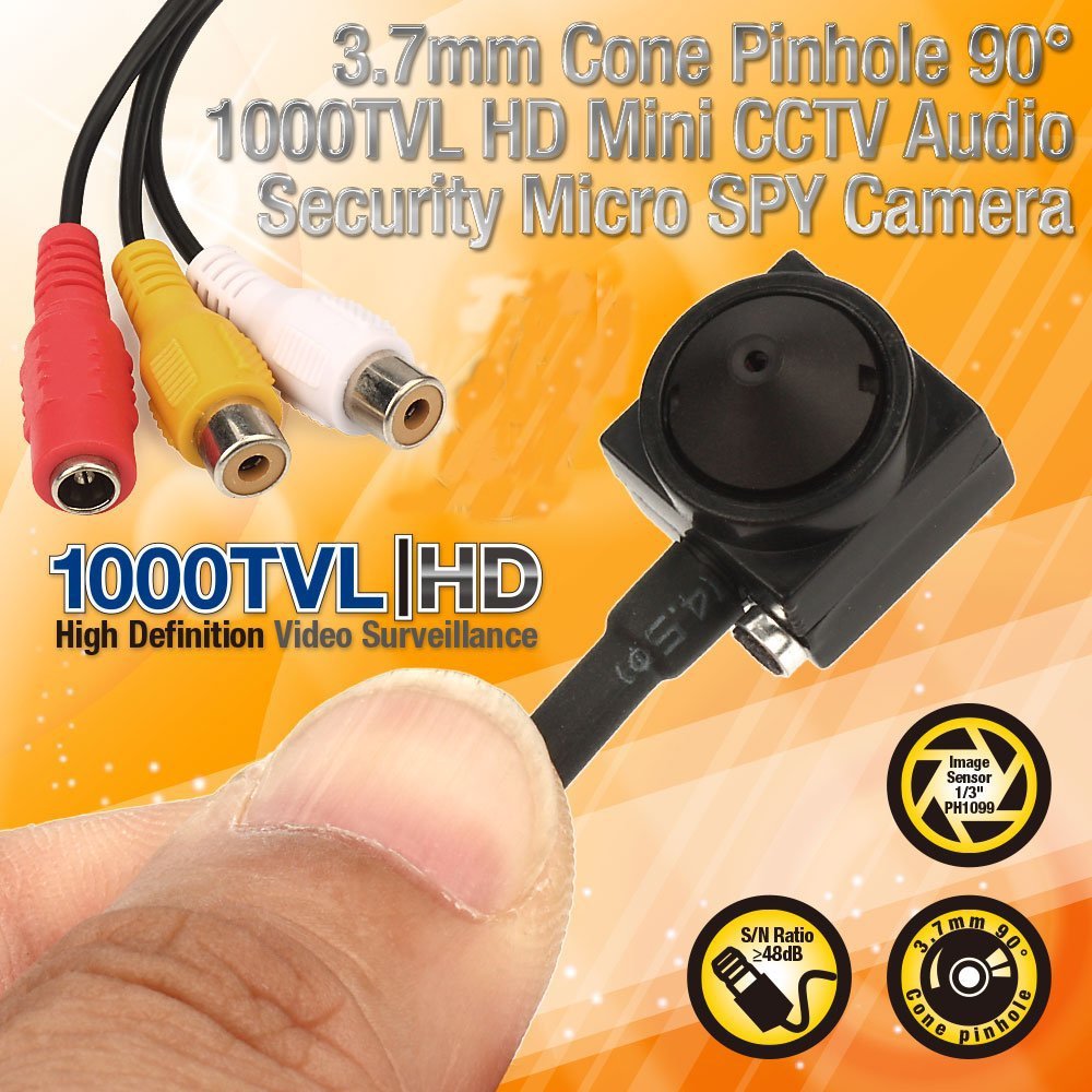 Vanxse® CCTV Hd Mini Spy Pinhole Security Camera 1000tvl Hidden Mini CCTV Surveillance Camera Indoor/Outdoor (VS-TN007)