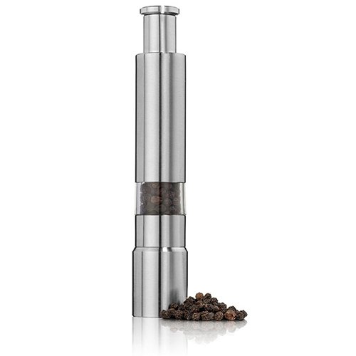 Aland Kitchen Stainless Steel Manual Thumb Push Salt Machine Seasoning Powder Mill Pepper Spice Powder Tool