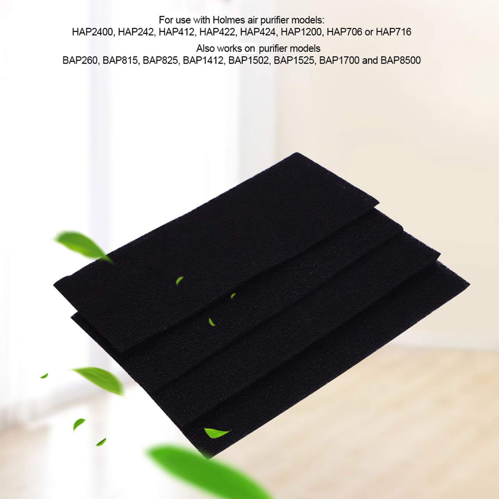 Carbon Filter Sheet, Dust Filter Sheet, Carbon Filter for Air Purifier, Pack of 4 Replacement Carbon Sponge Filter Sheet for Holmes Total Air Purifier