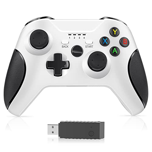 ASUNCELL Wireless Controller for Xbox One Xbox Series X|S gamepad Wireless video Wireless Controller with Dual Vibration game controller Wireless Xbox USB Gamepad Joypad Controller with Windows7/8/10/11,White