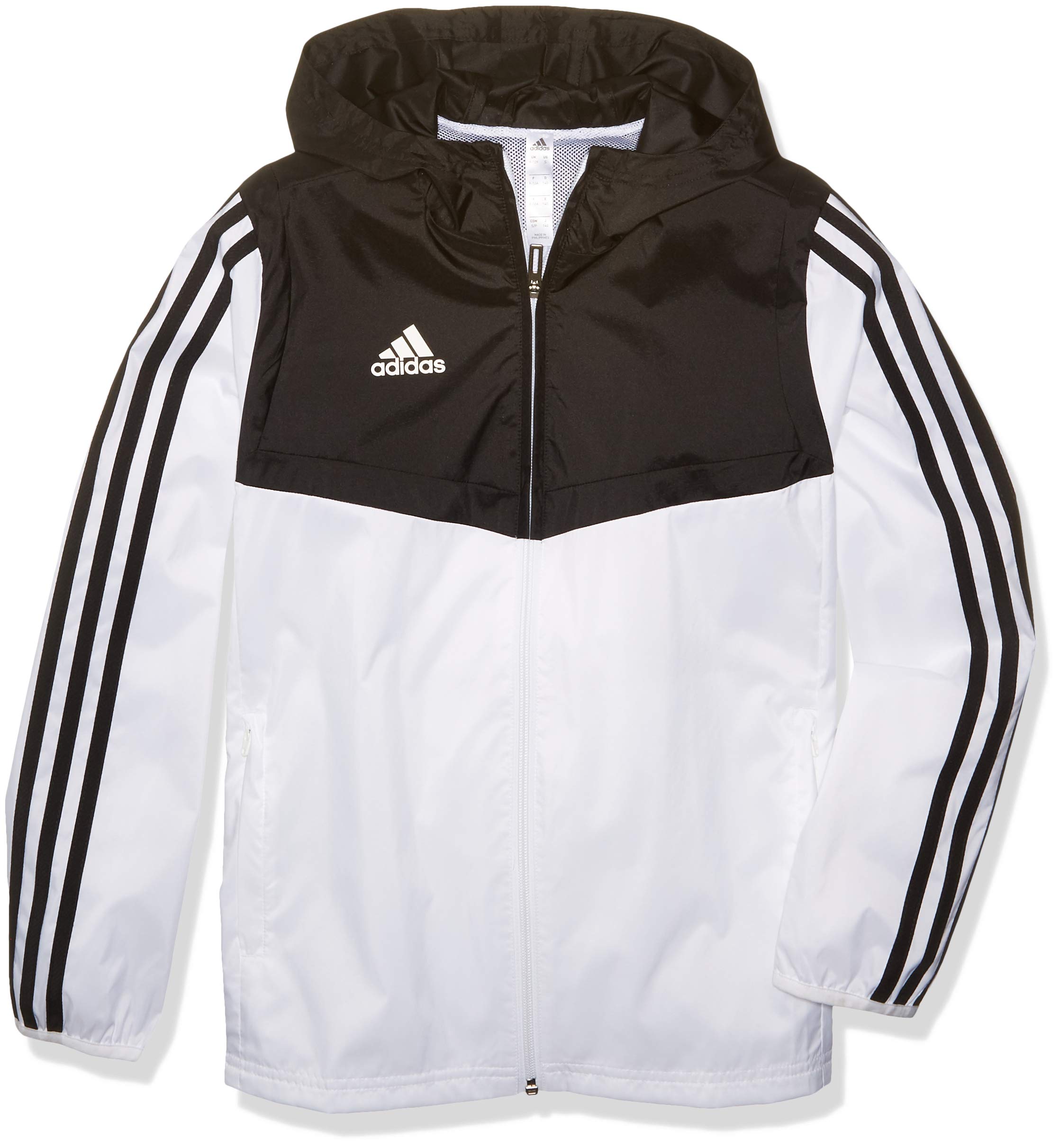 adidas Kids' Tiro Soccer Windbreaker, White/Black, XX-Small