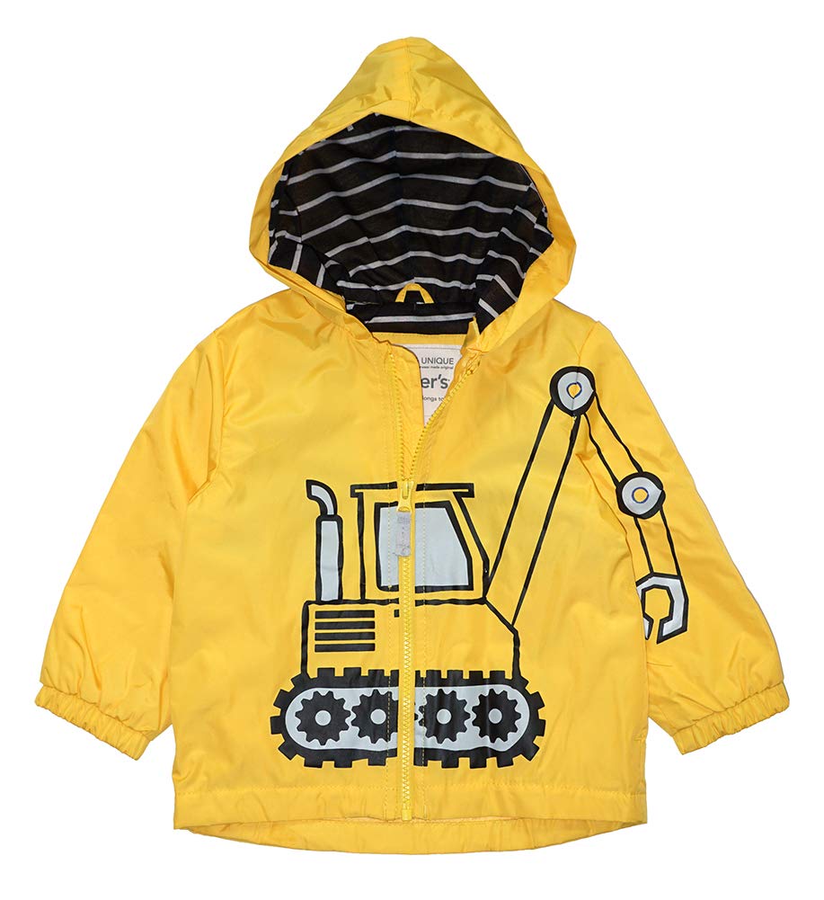 Carter's Boys' Little Favorite Rainslicker Rain Jacket, Yellow Tractor, 5/6