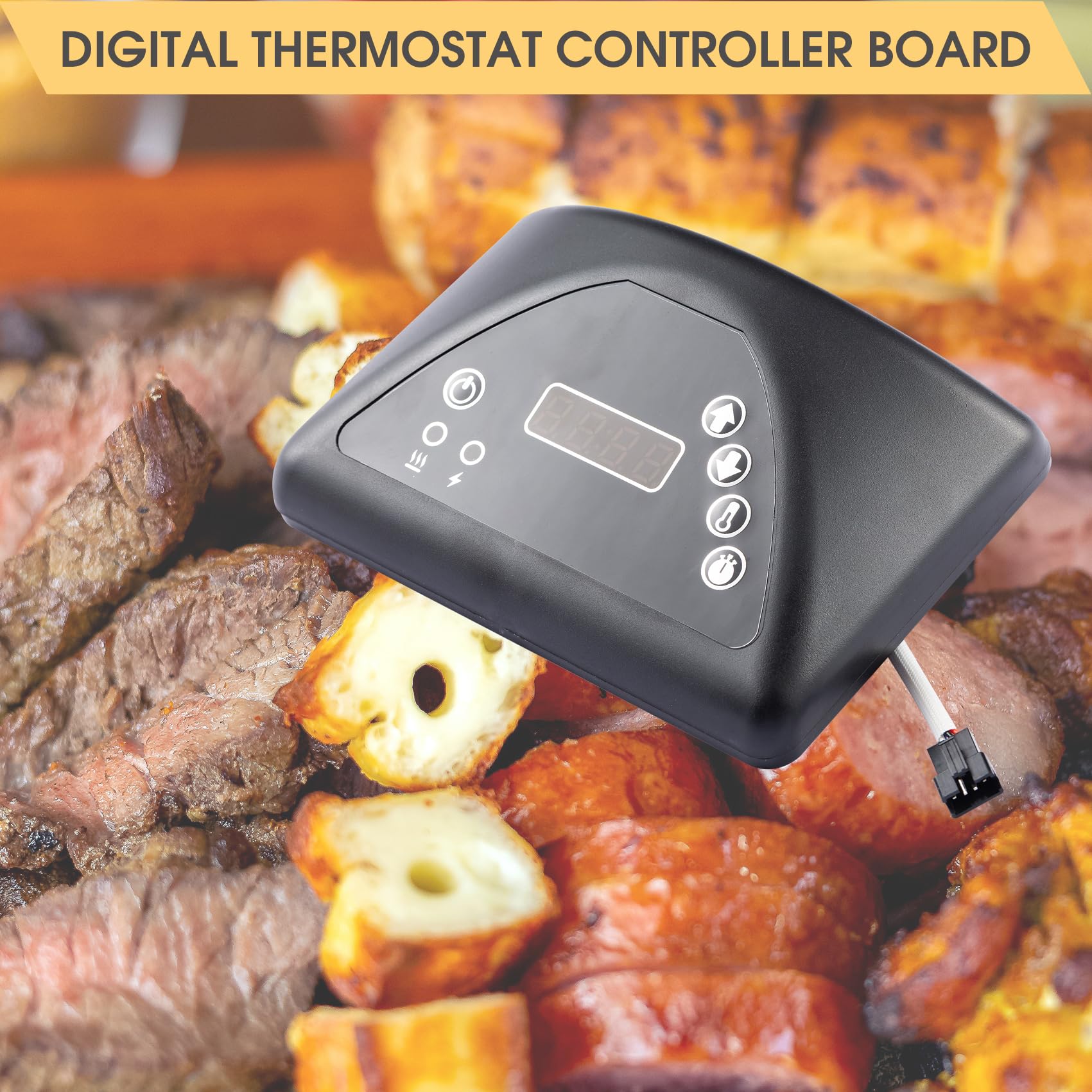 9907160014 Digital Control Panel Kit Compatible with Masterbuilt MB20071317/ 20071117/21071218/20071217/20072318 Electric Smoker Grill Replacement Parts fit for MB Digital Grill digital thermostat