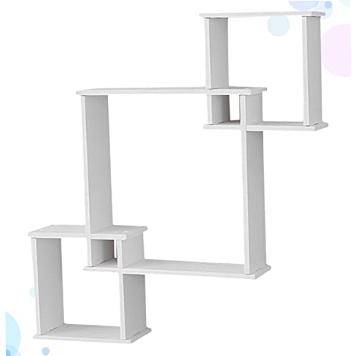 Amosfun Wall Storage Rack Storage Shelves Wall Storage Shelf Home Storage Shelf Home Storage Shelf Wall Decor Wooden White