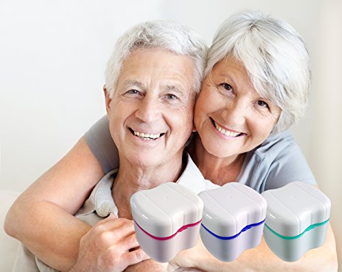 Kdgtebo Gus Craft Handy Denture Box Storage for Dental Care, Easy to Open, Store and Retrieve. (Golden Lily)