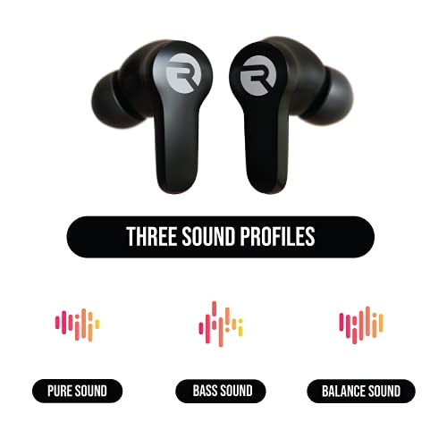 Raycon Work Earbuds Bluetooth Wireless Earphones with Microphone- Stereo Sound in-Ear Bluetooth Headset True Wireless Earbuds with 32 Hours of Battery Life (Carbon Black)