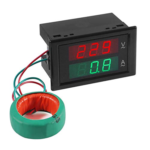 ALMOCN AC 200-450V 200A Digital Voltmeter Ammeter Panel LED Display 2-Wire Voltage Amperage Tester Gauge with Current Transformer